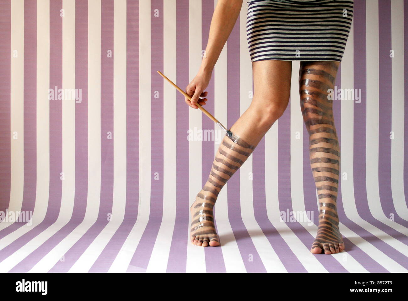 Stripes on legs hi-res stock photography and images - Alamy