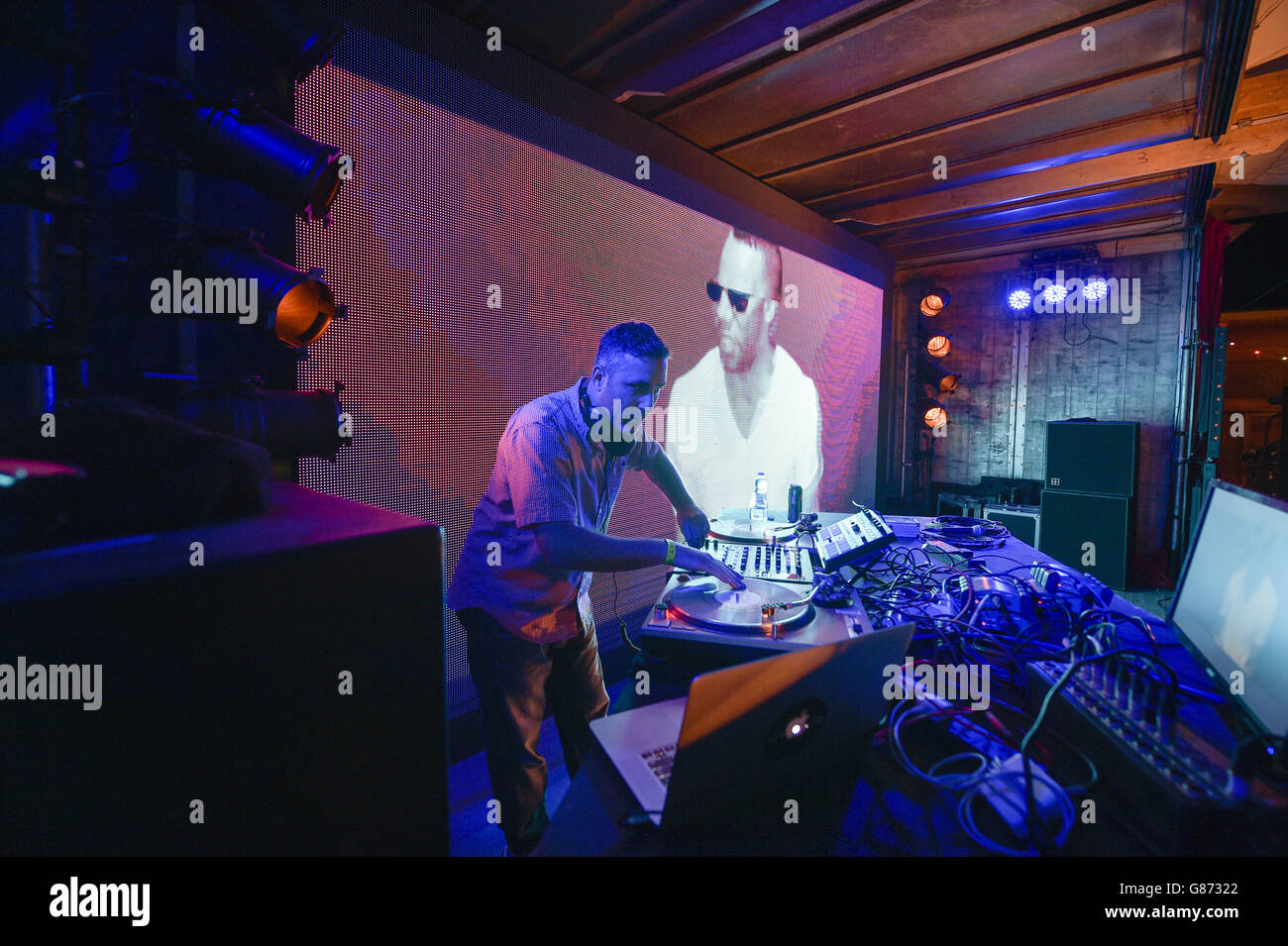 Dj Yoda performs on stage during the first live music event at Banksy's ...