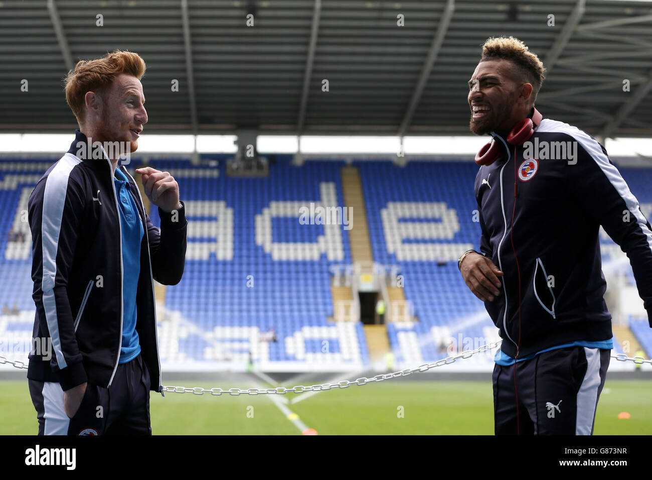 Reading's Stephen Quinn (left) and Daniel Williams before kick off ...