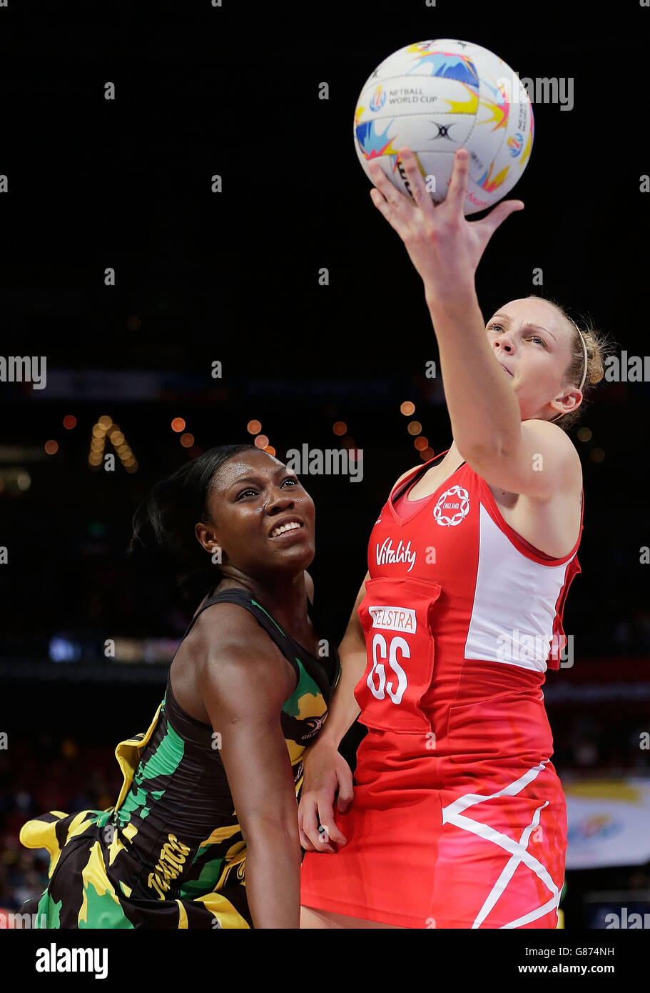 Englands joanne harten catches ball netball world cup hi-res stock ...