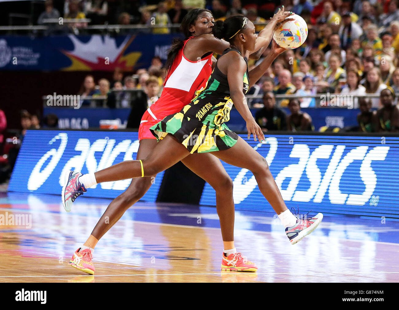 England's Sonia Mkoloma and Jamaica's Khadijah Williams compete for the ...