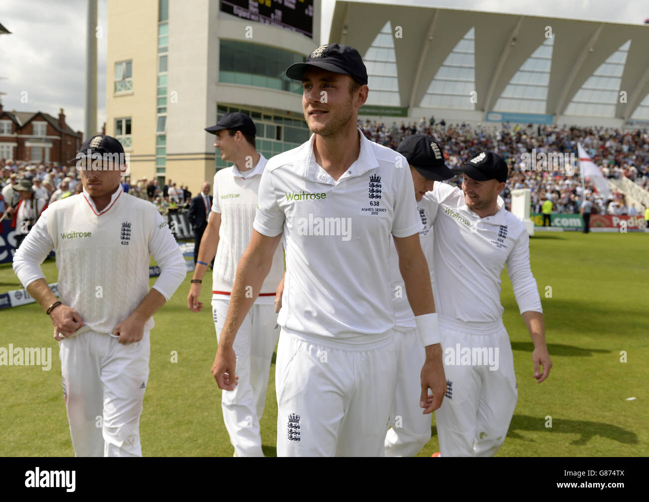 England's Stuart Broad celebrates during the lap of honour after ...