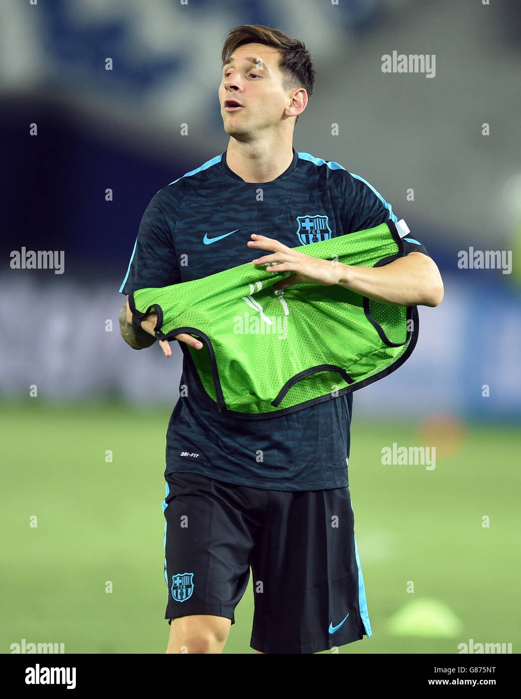 Barcelonas lionel messi trains at the boris paichadze dinamo arena hi ...