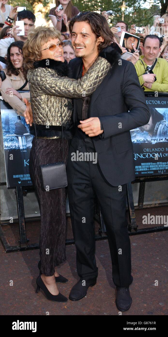 Star of the film orlando bloom his mother sonia copeland hi-res stock ...