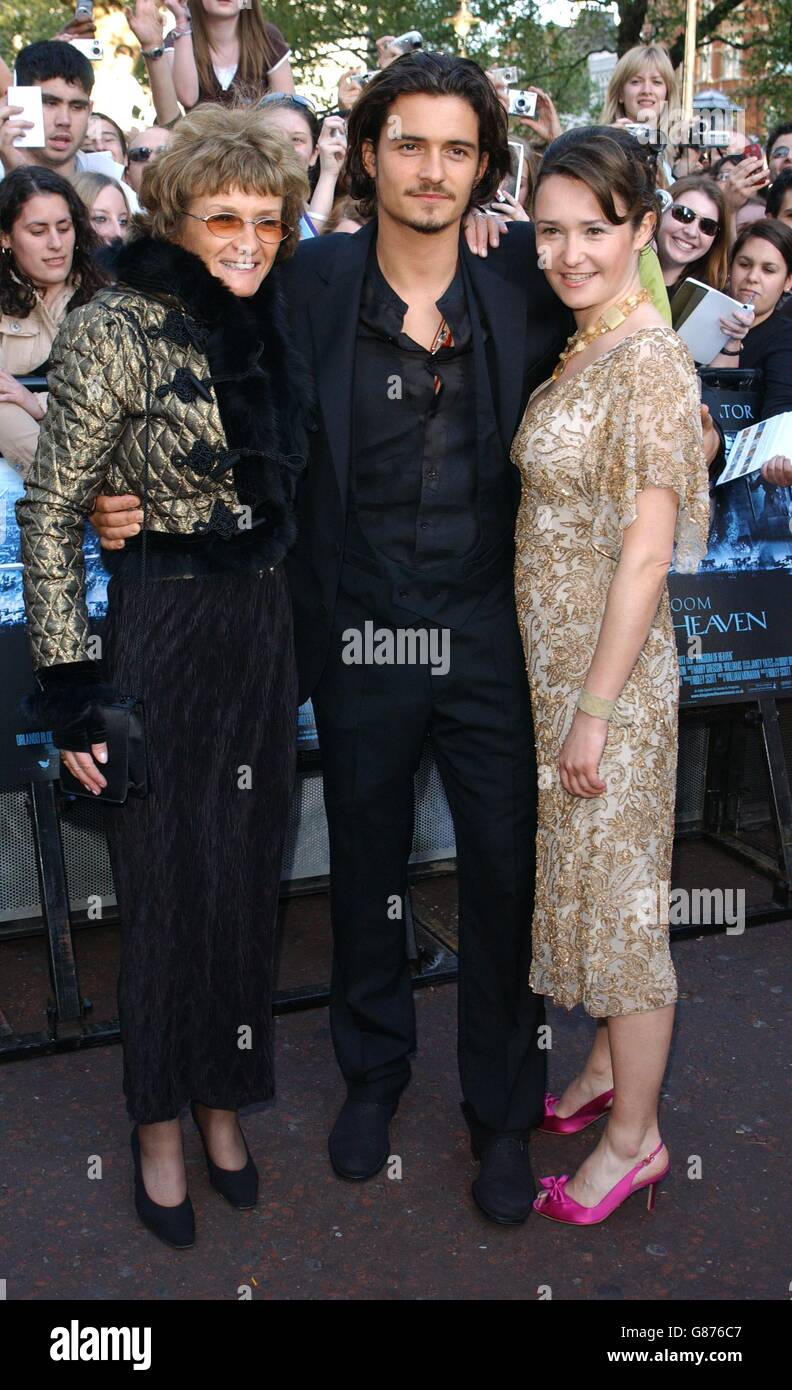 Star of the film orlando bloom his mother sonia copeland hi-res stock ...
