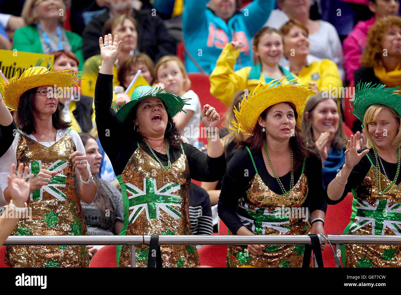 Australian fans in the stands show their support hi-res stock ...