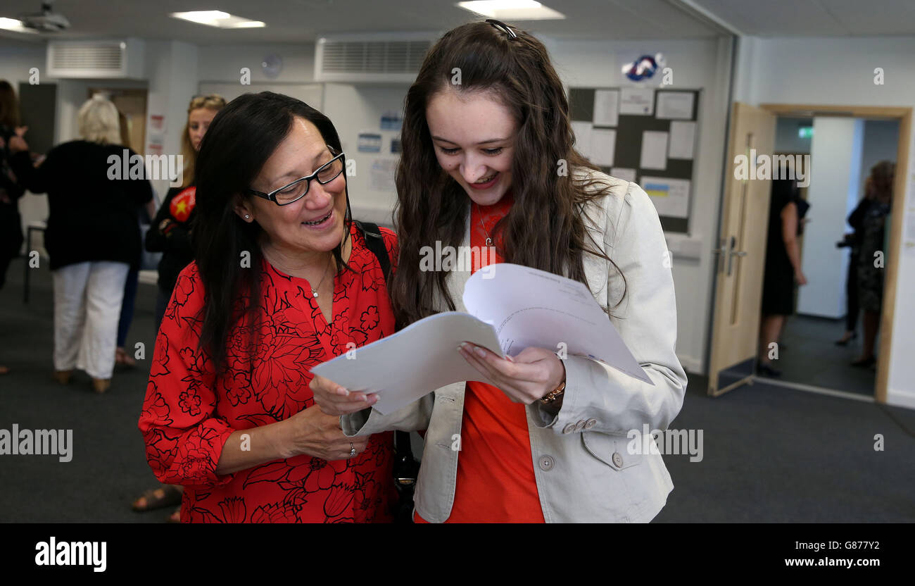 Georgina Morris and her mother Leslie celebrate her A-level results at ...