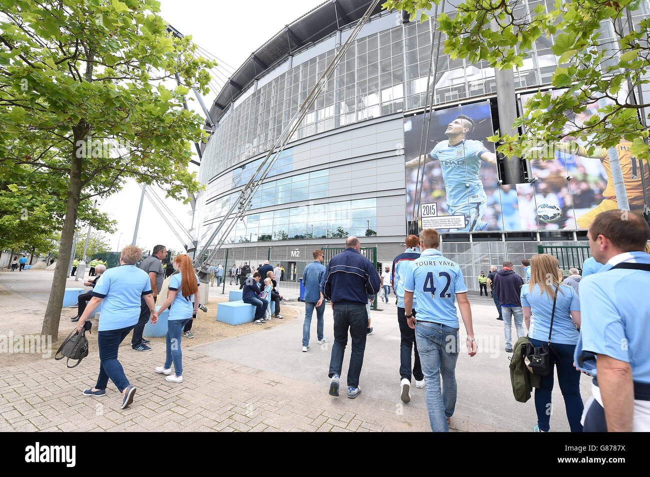 A general view of fans outside the stadium before the Barclays Premier ...