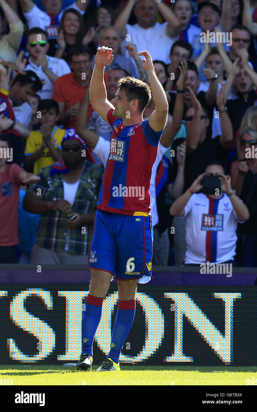 Crystal Palace's Scott Dann celebrates after scoring his team's opening ...
