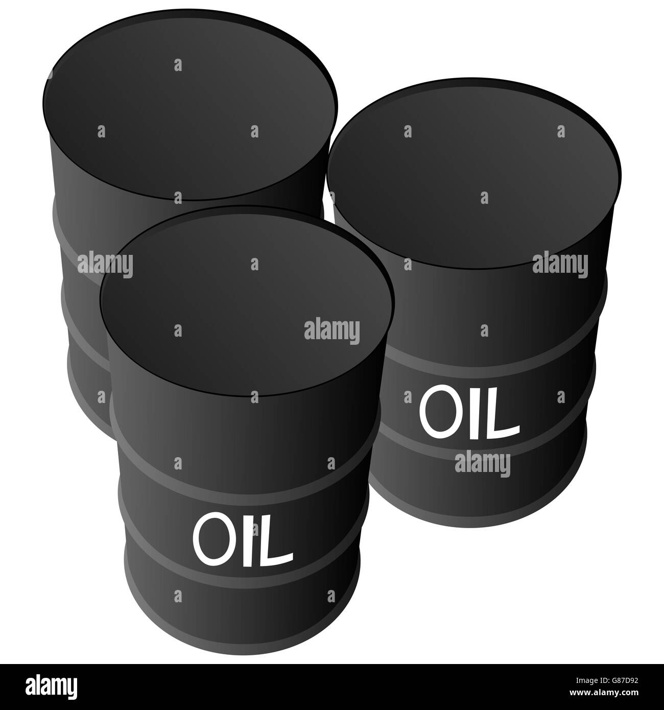 Three barrels of oil. The illustration on a white background Stock ...