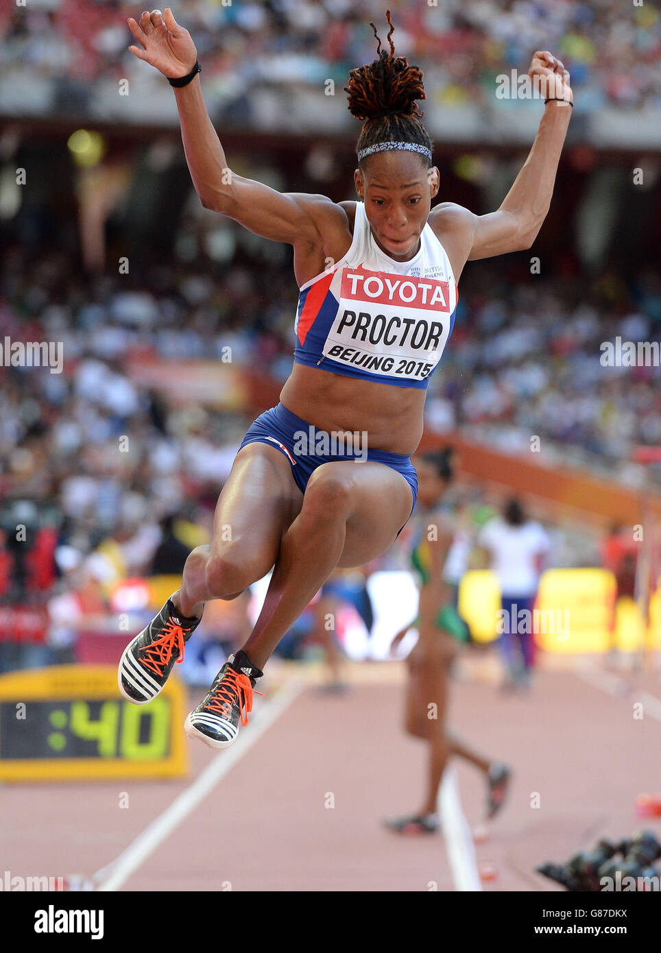 Great Britain's Shara Proctor in action during the Women's Long Jump ...