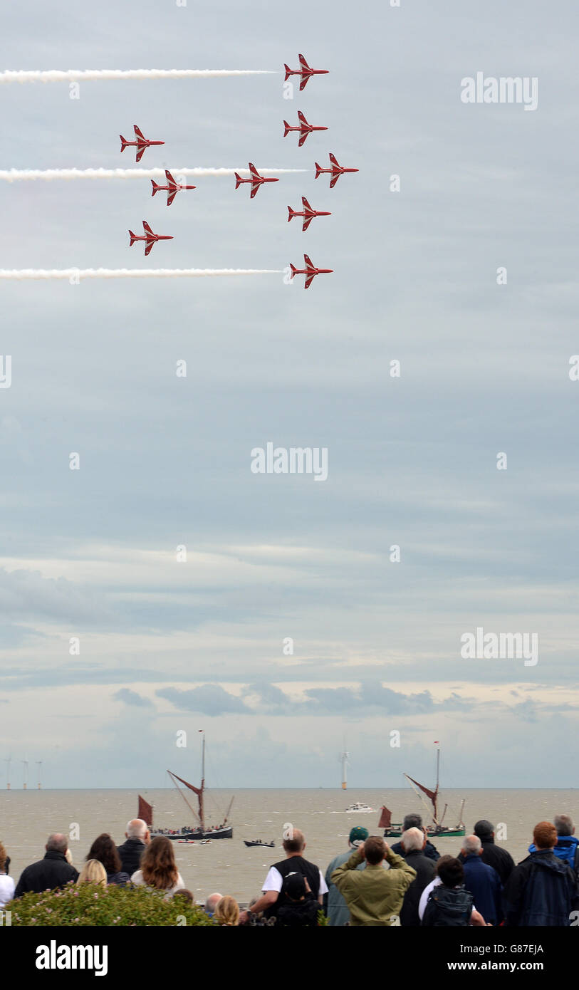 The RAF Red Arrows acrobatic display team take part in the Clacton ...