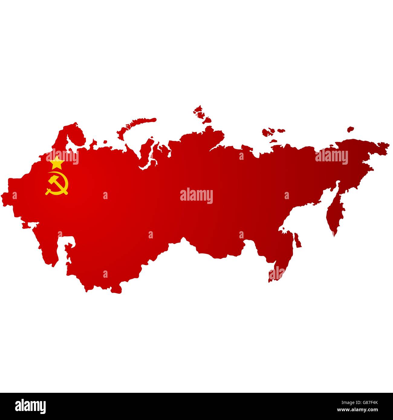 The territory of the Soviet Union. The illustration on a white ...