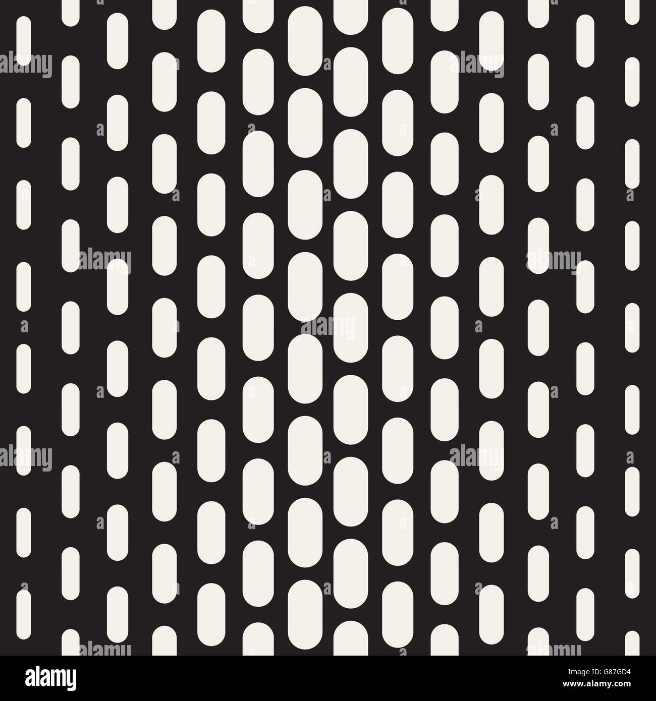 Vector Seamless Black And White Vertical Rounded Rectangle Geometric ...