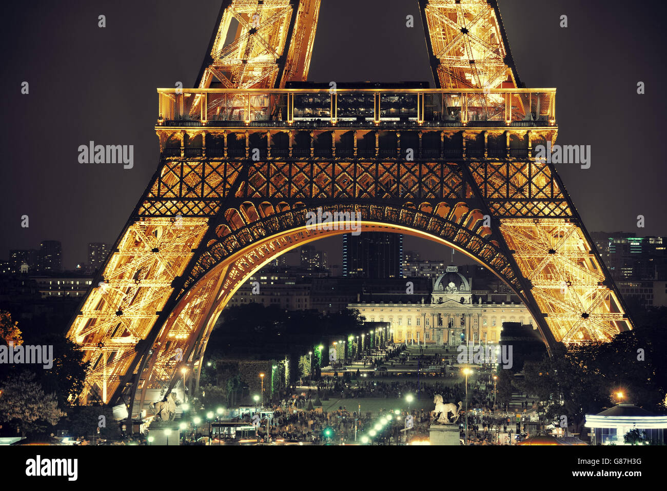 PARIS, FRANCE - MAY 13: Eiffel Tower at night on May 13, 2015 in Paris ...