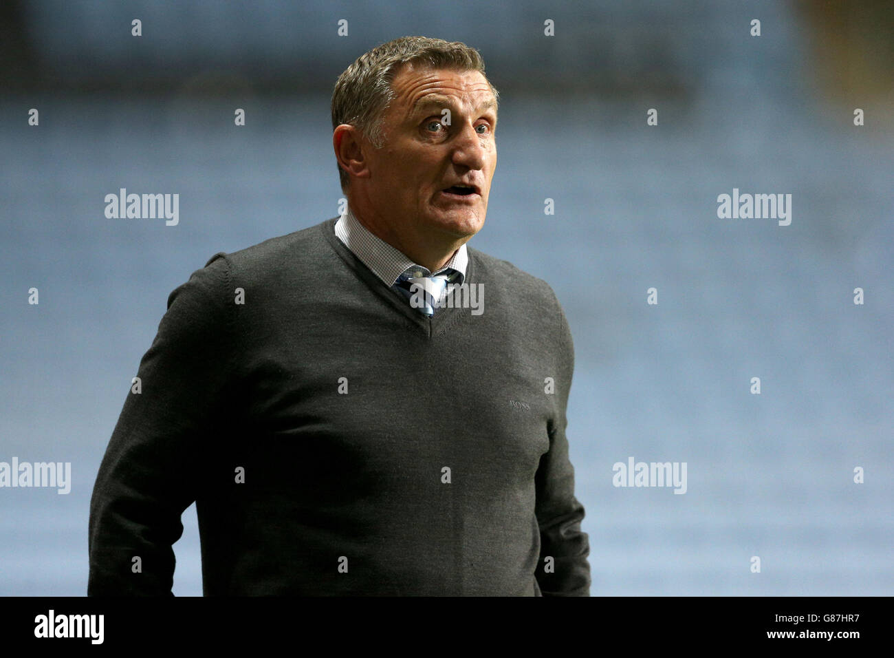 Coventry city manager tony mowbray on the touchline hi-res stock ...