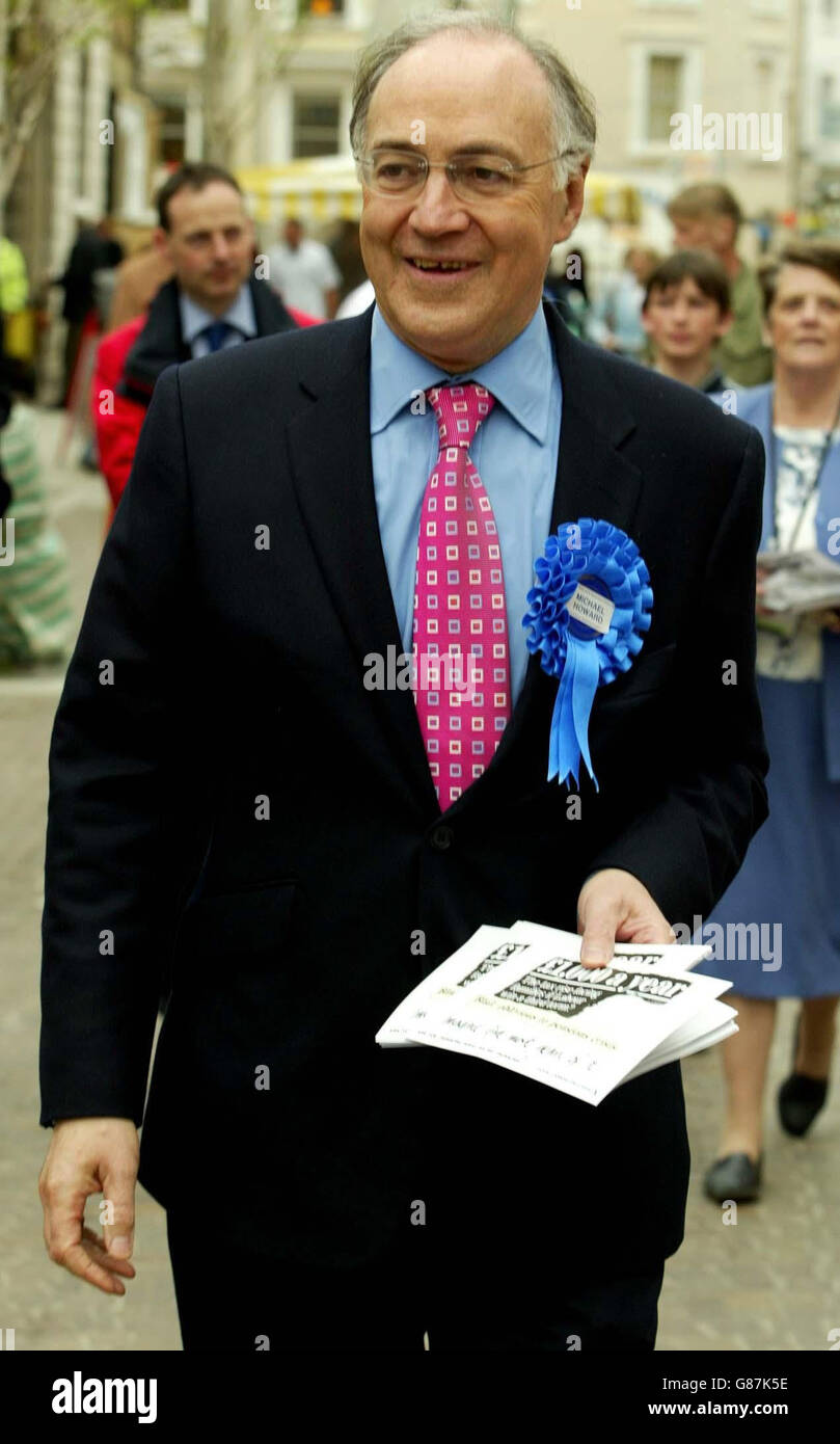 Conservative party leader michael canvassing in the centre of folkstone ...