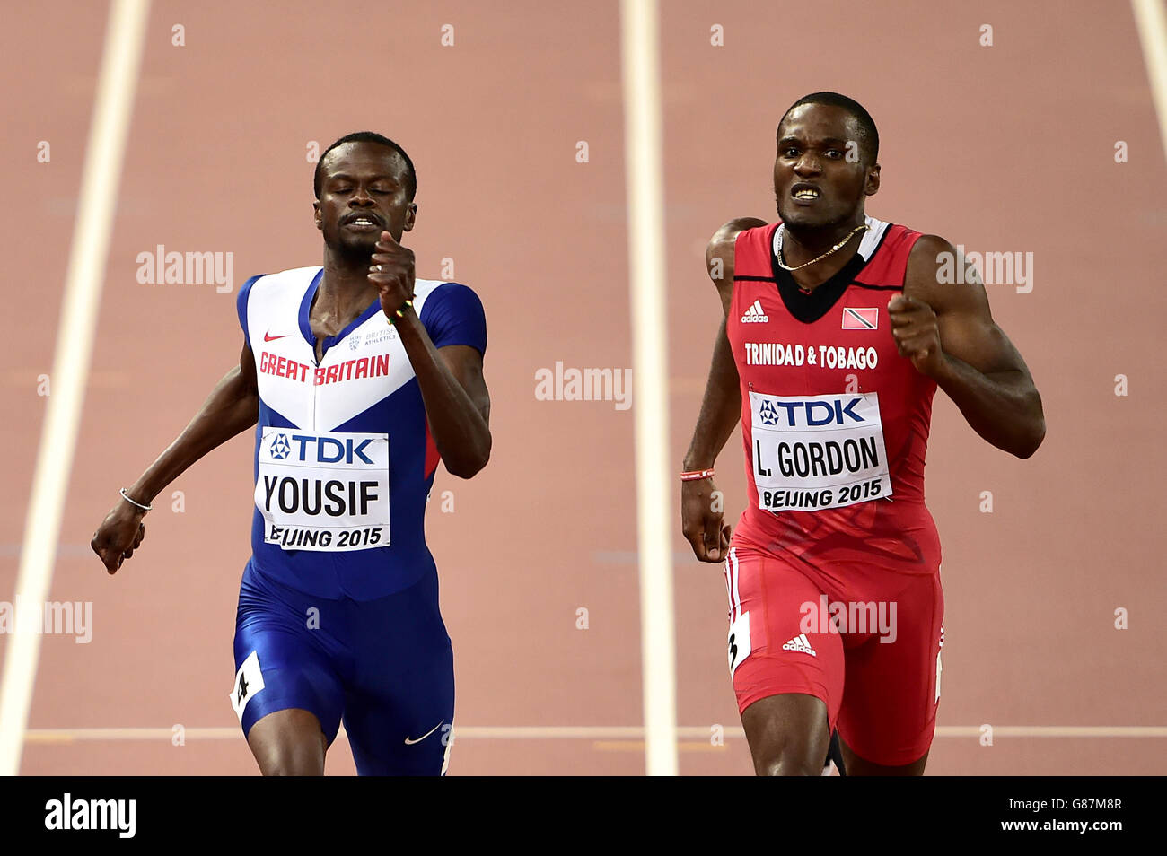 Great Britain's Rabah Yousif (left) beats Trinidad and Tobago's Lalonde ...