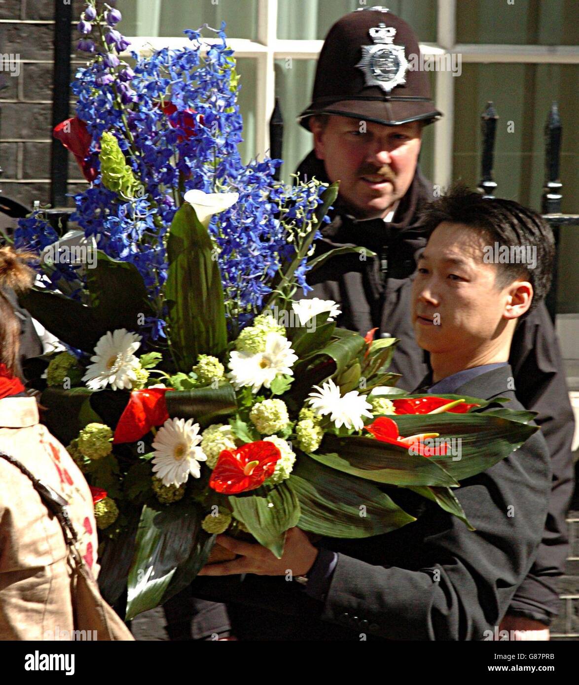 Flowers are delivered to Downing Street, following the Labour party's ...