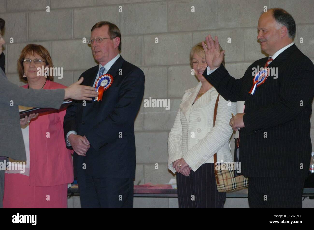 Ulster Unionist leader, David Trimble (L) with his wife Daphne and ...