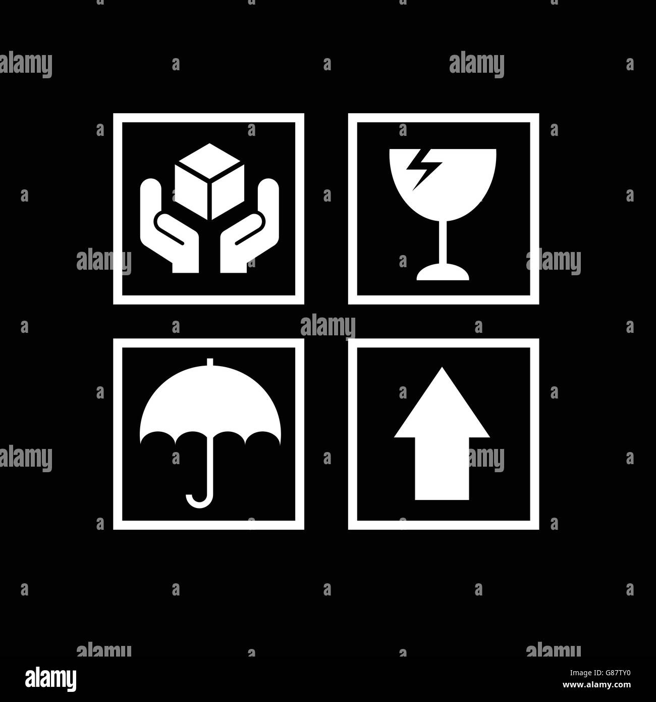 Fragile sticker Black and White Stock Photos & Images - Alamy