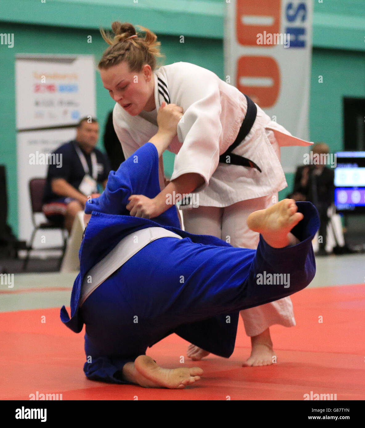 Wales' Jessica Smith (blue) and Scotland's Rachel Tytler (white ...
