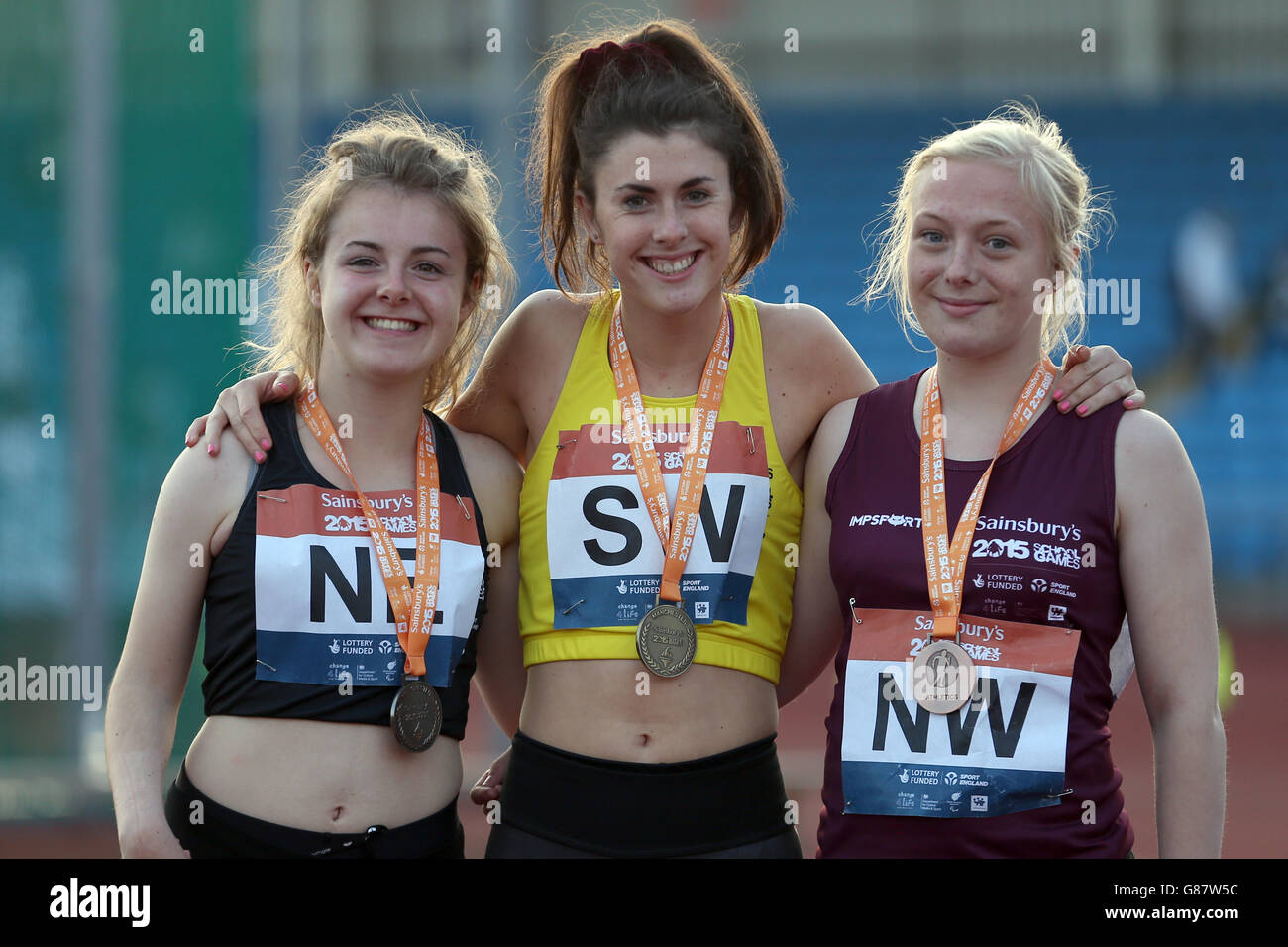 (l-r) England North East's Amy Carr, England South West's Olivia Breen ...