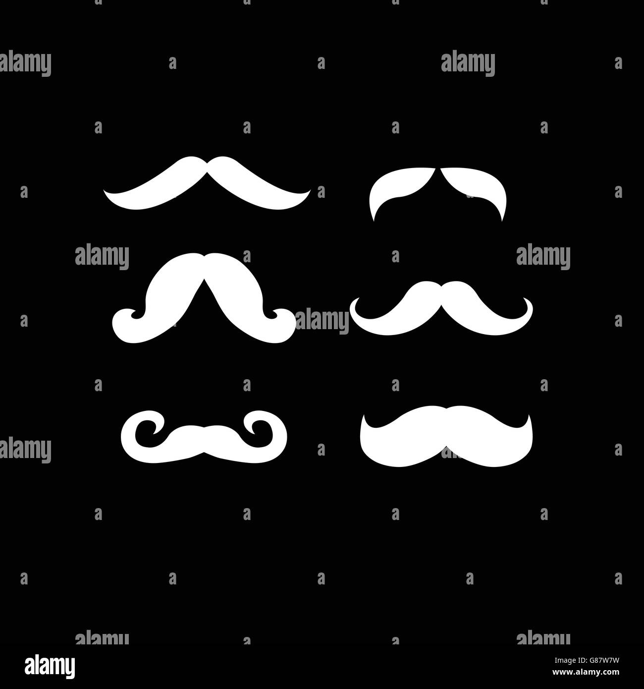 Mustaches vector collection retro Stock Vector Images - Alamy