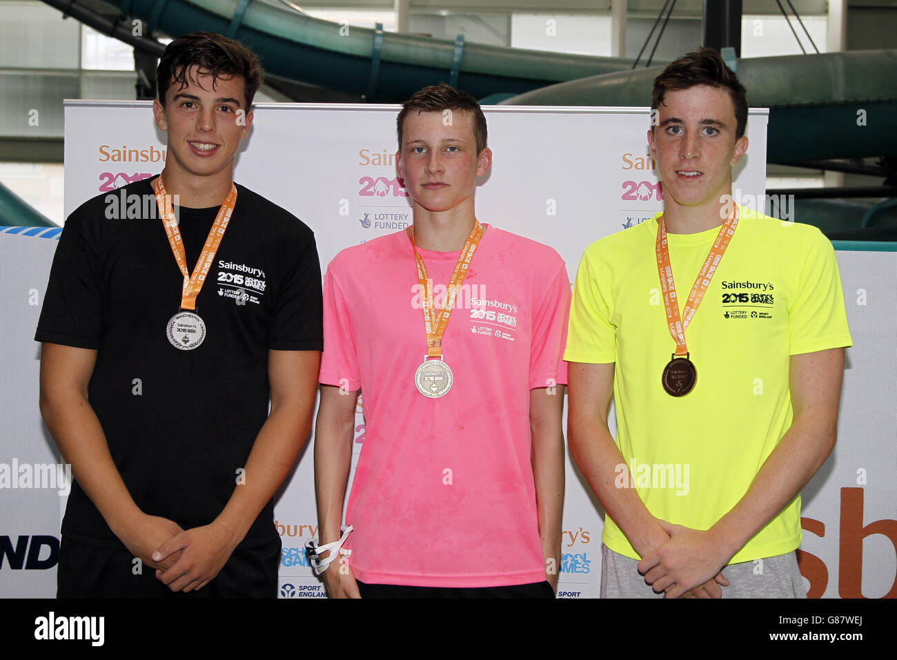 (l-r) England East's Jamie O'Connor, England North's Harrison Coulter ...