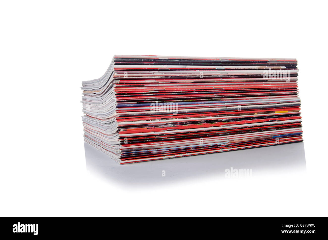 Stack of magazine isolated on the white background Stock Photo - Alamy