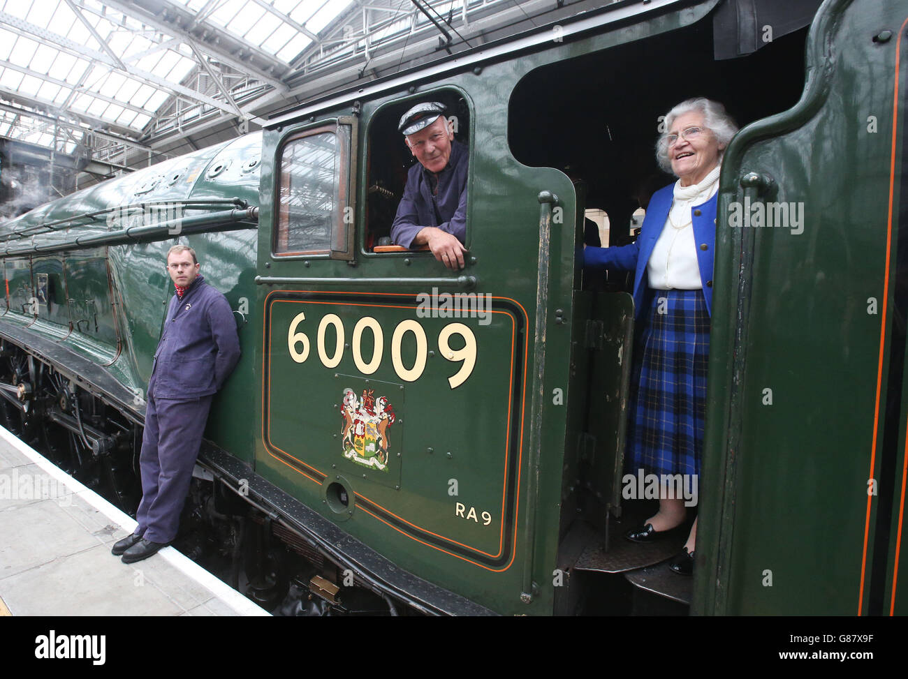 Rail campaigner Madge Elliot looks out of the train at Edinburgh's ...