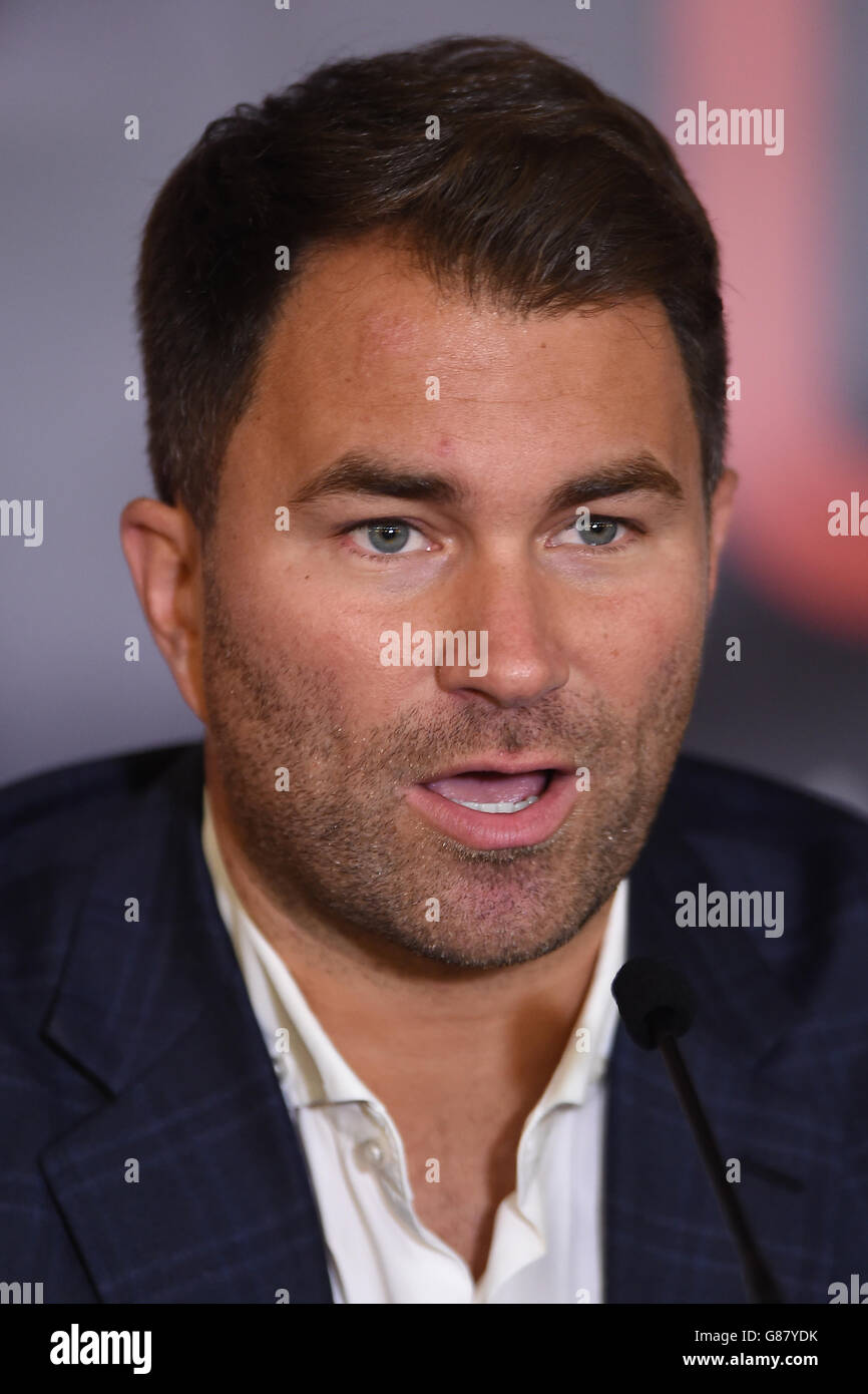Promoter Eddie Hearn during a press conference at Sheffield City Hall ...