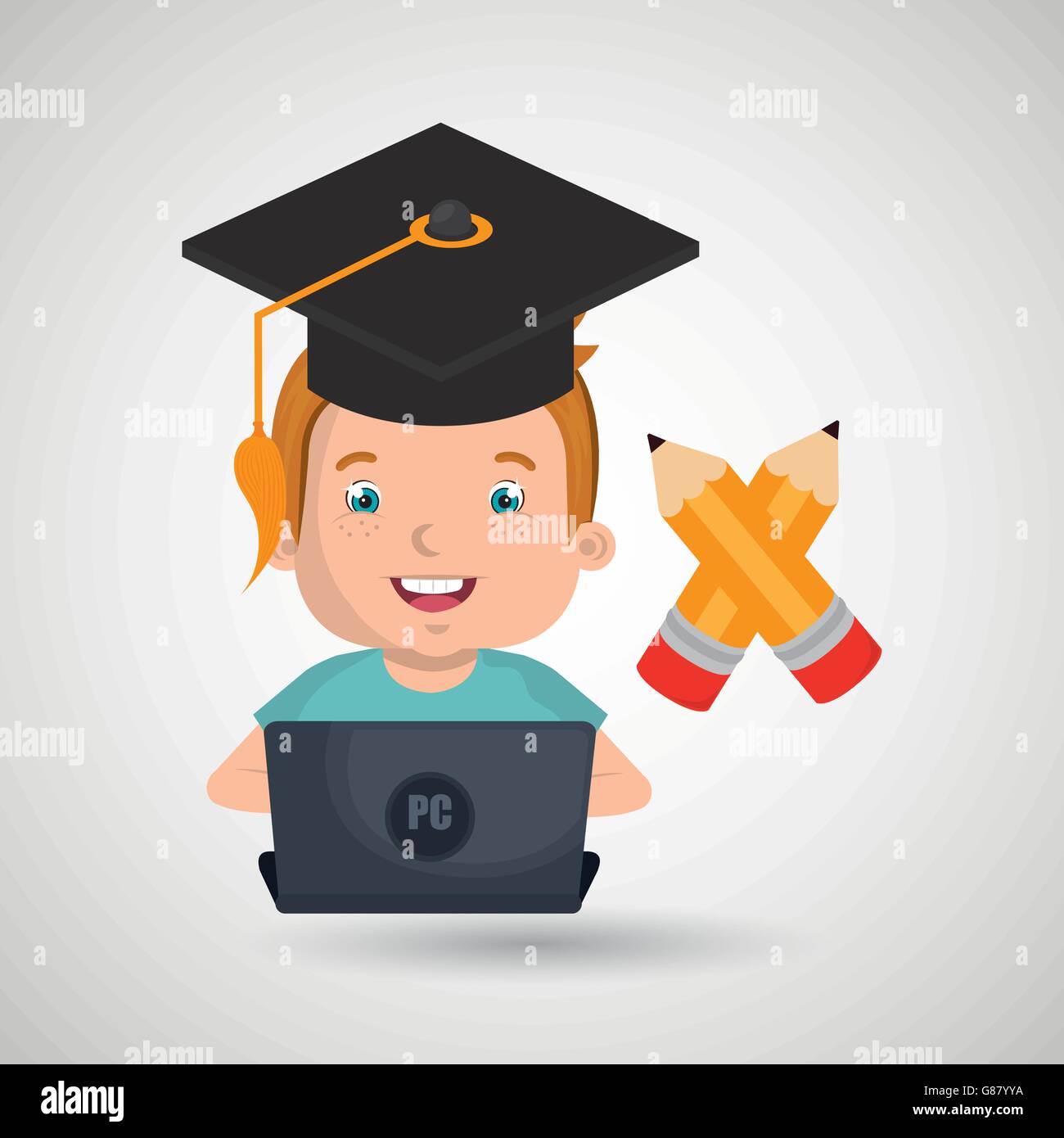 Children using laptop at school design Stock Vector Image & Art - Alamy