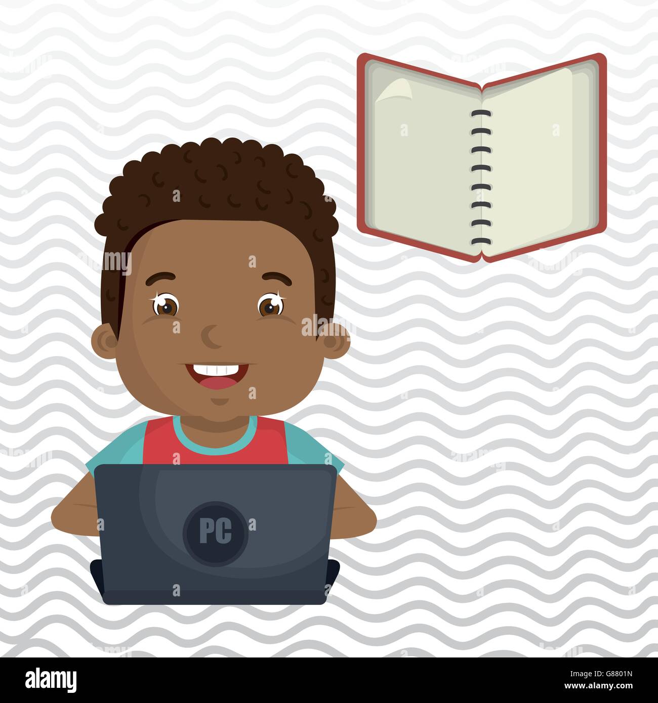 Children using laptop at school design Stock Vector Image & Art - Alamy