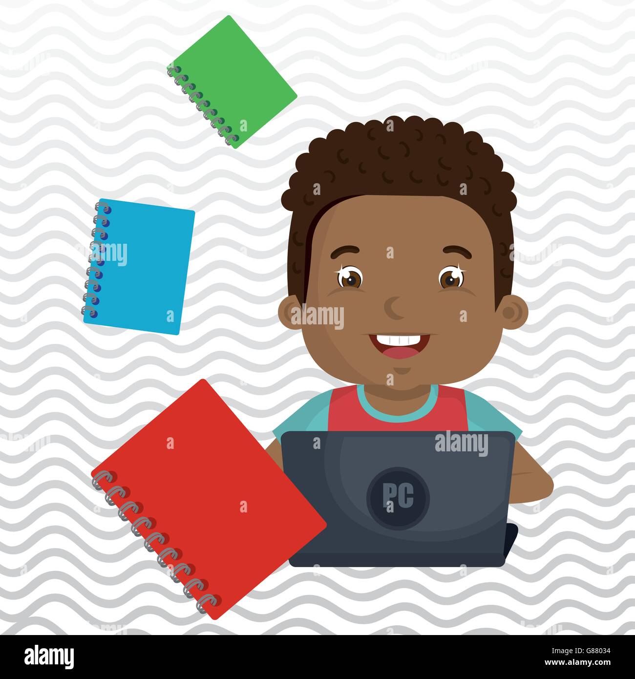 Children using laptop at school design Stock Vector Image & Art - Alamy