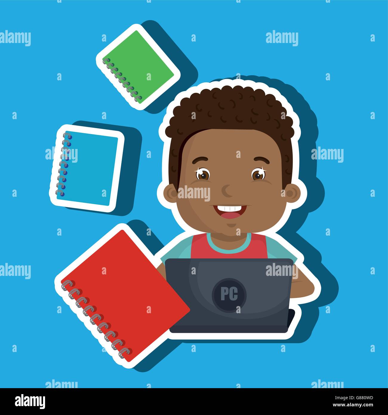 Children using laptop at school design Stock Vector Image & Art - Alamy