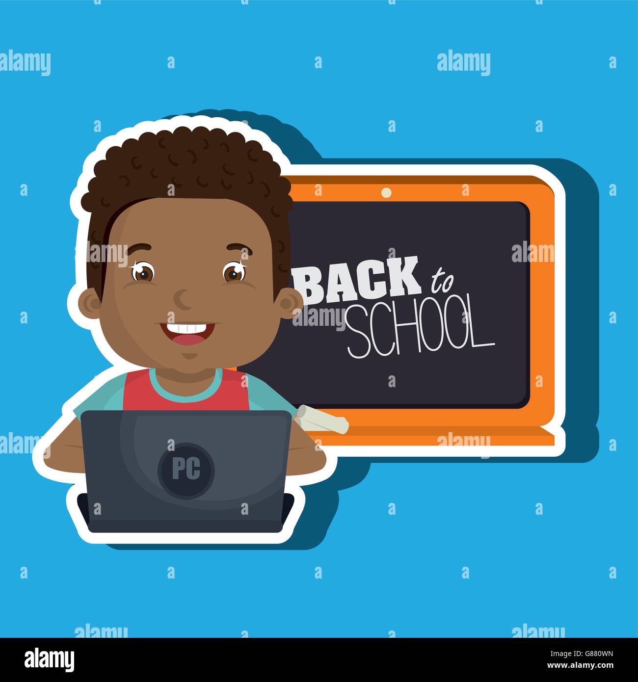 Children using laptop at school design Stock Vector Image & Art - Alamy