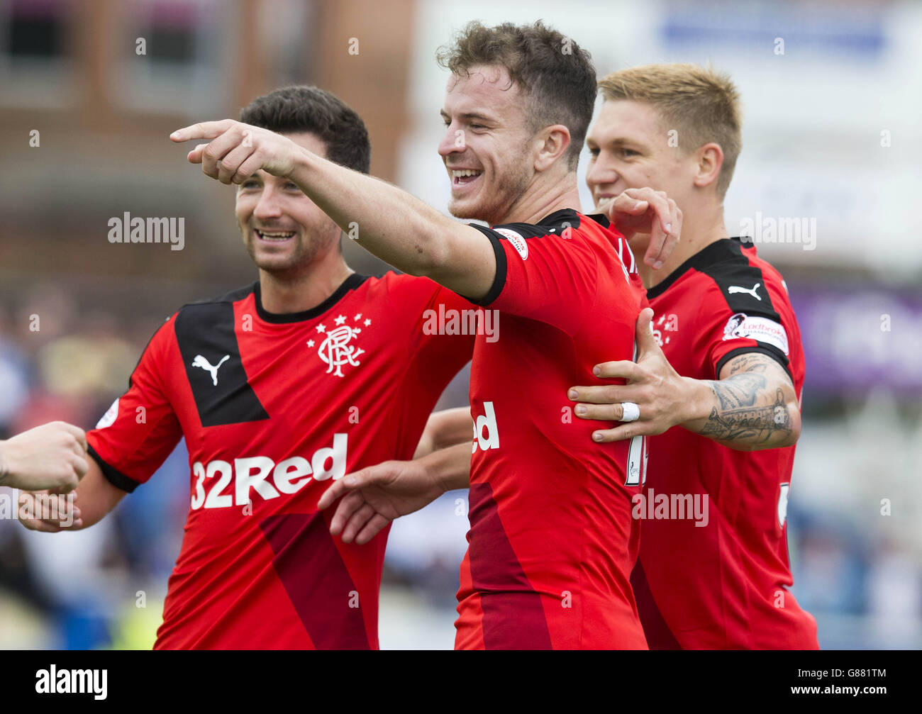 Rangers' Andrew Halliday celebrates scoring his sides opening goal ...