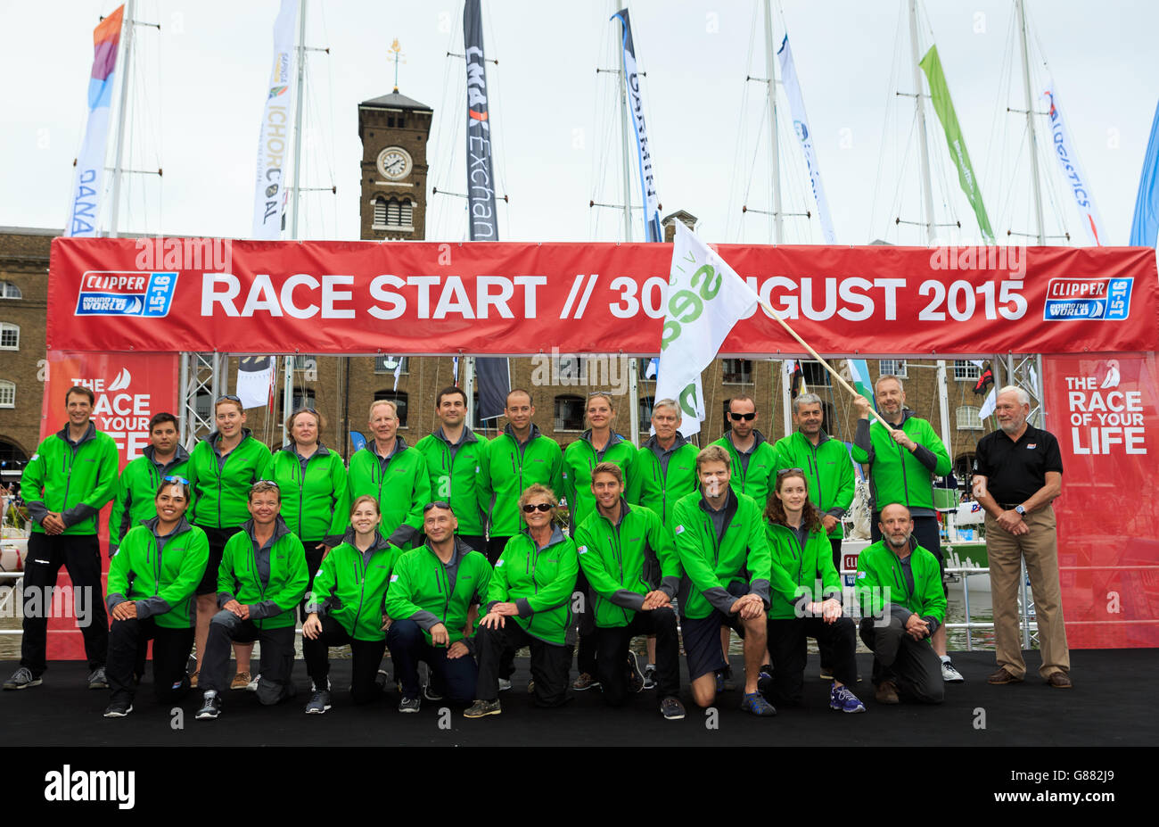 The Visit Seattle crew pose for a photograph during the Clipper race ...