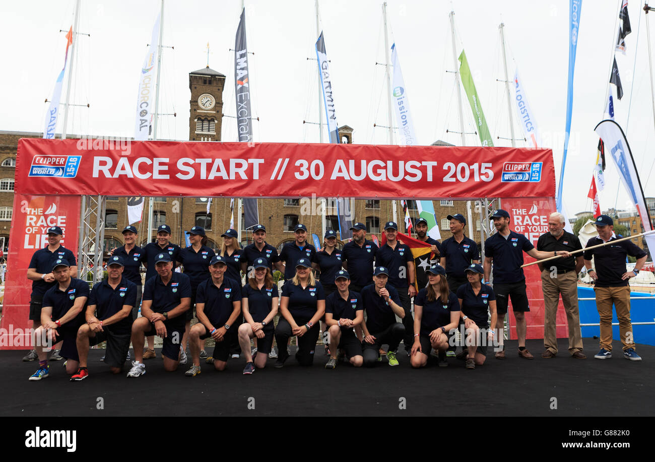 Mission Performance pose for a team photograph during the Clipper race ...
