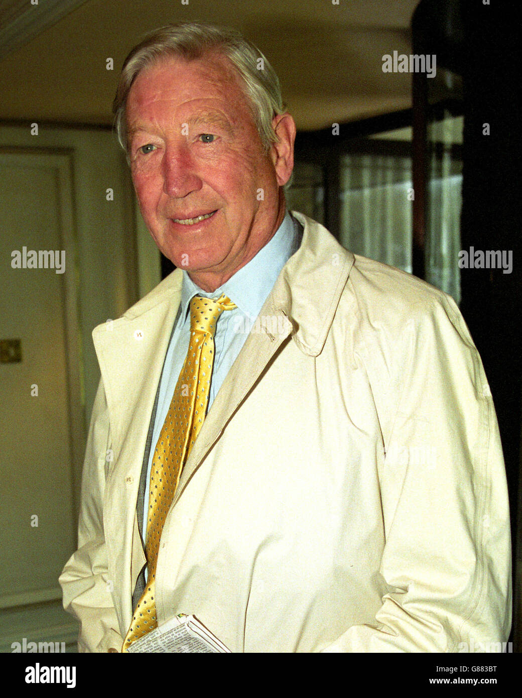 Sandy Gall, ex-newsreader, arrives at the Sony Radio Awards Stock Photo ...