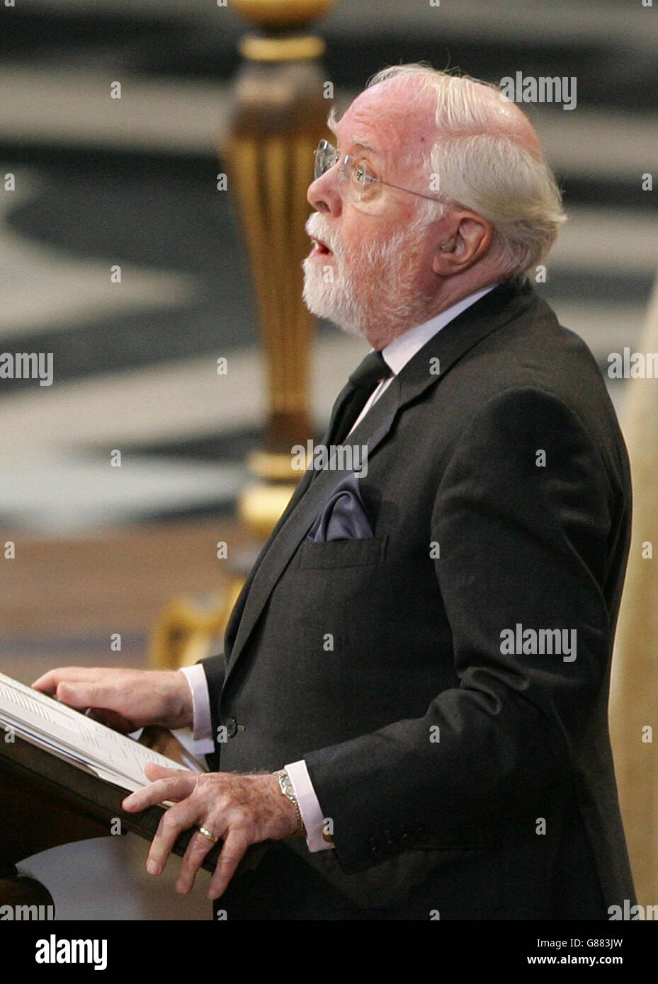 British film director Lord Attenborough delivers a reading during the ...