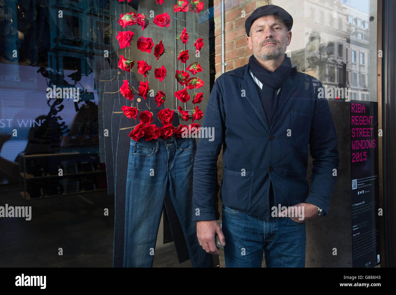 Andrew Martin with the display in the Levi's window, designed by AMD ...