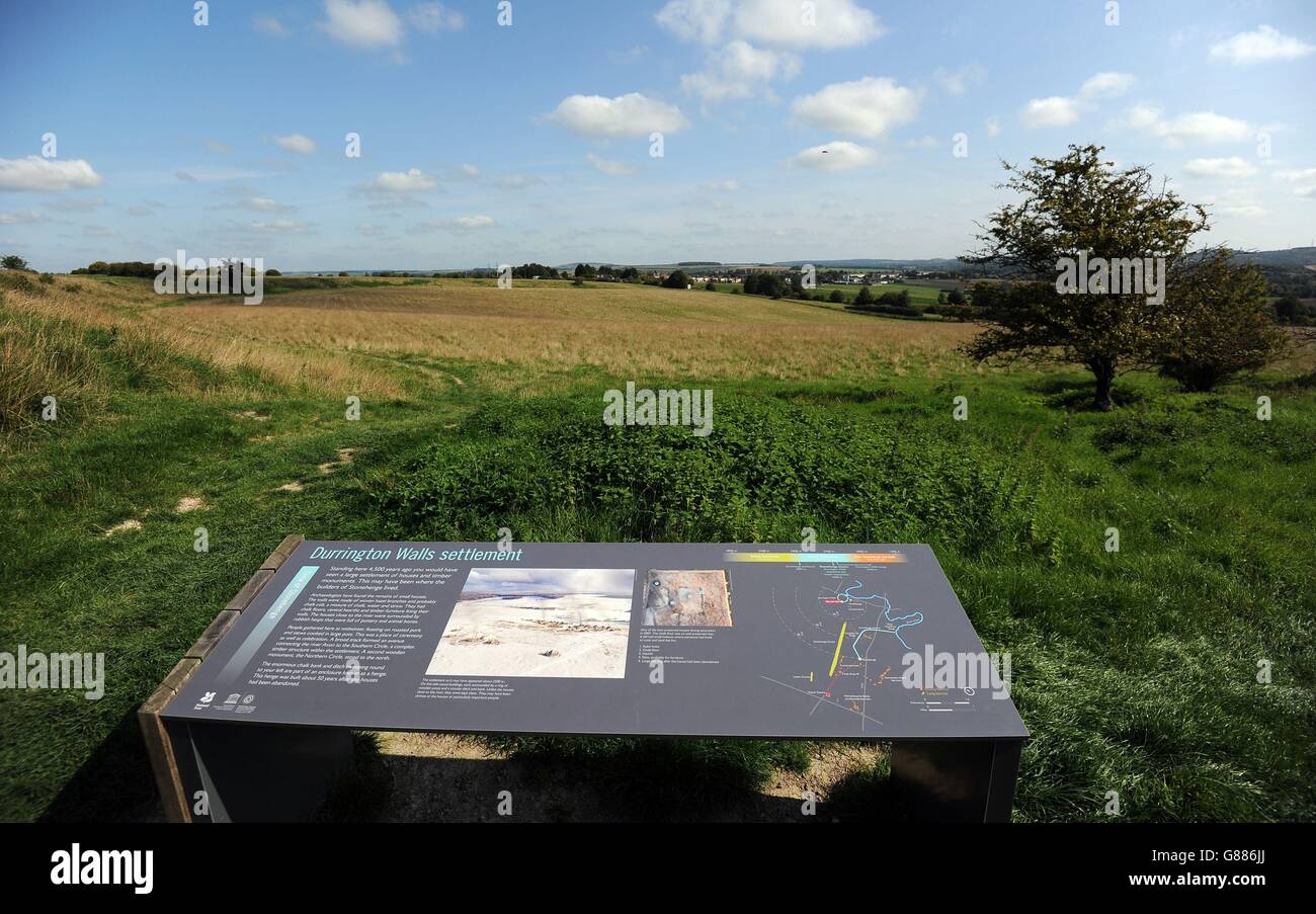 Durrington Walls in Wiltshire as archaeologists have uncovered a ...