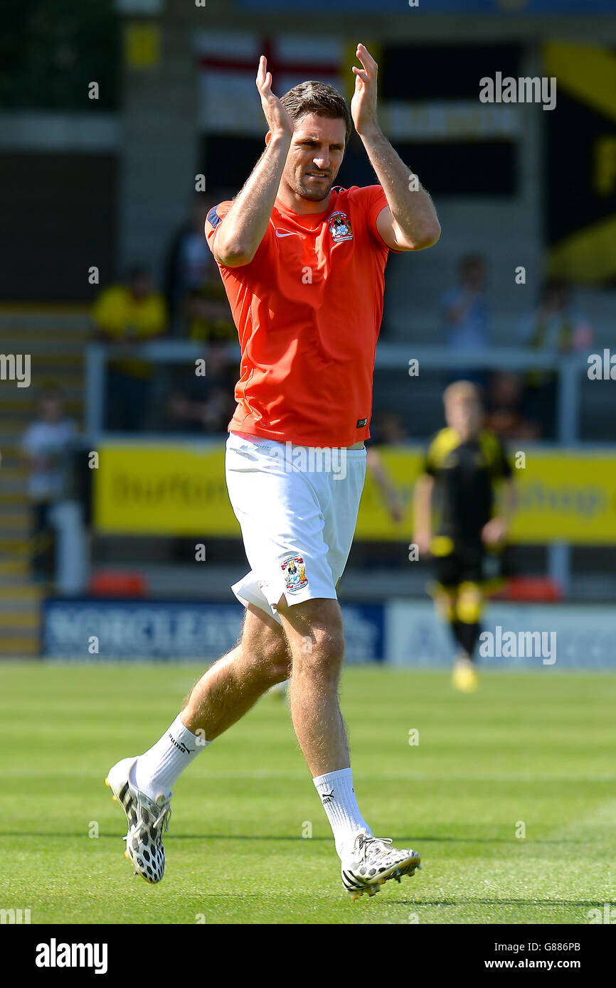 Coventry City's Sam Ricketts applauds the travelling support prior to ...