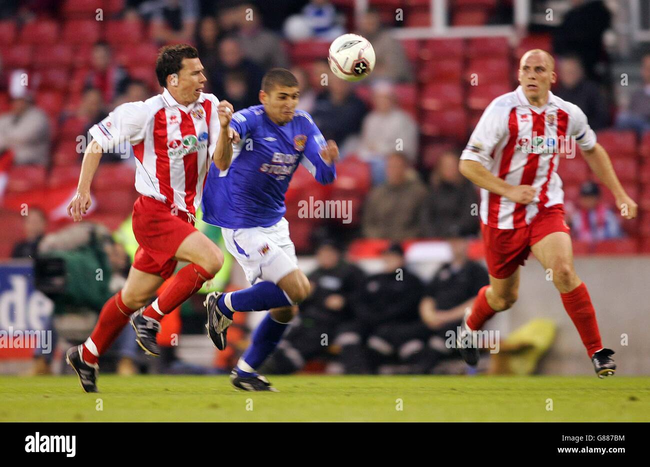 Carlisle United's Magno Vieira battles past Stevenage Borough's Michael ...