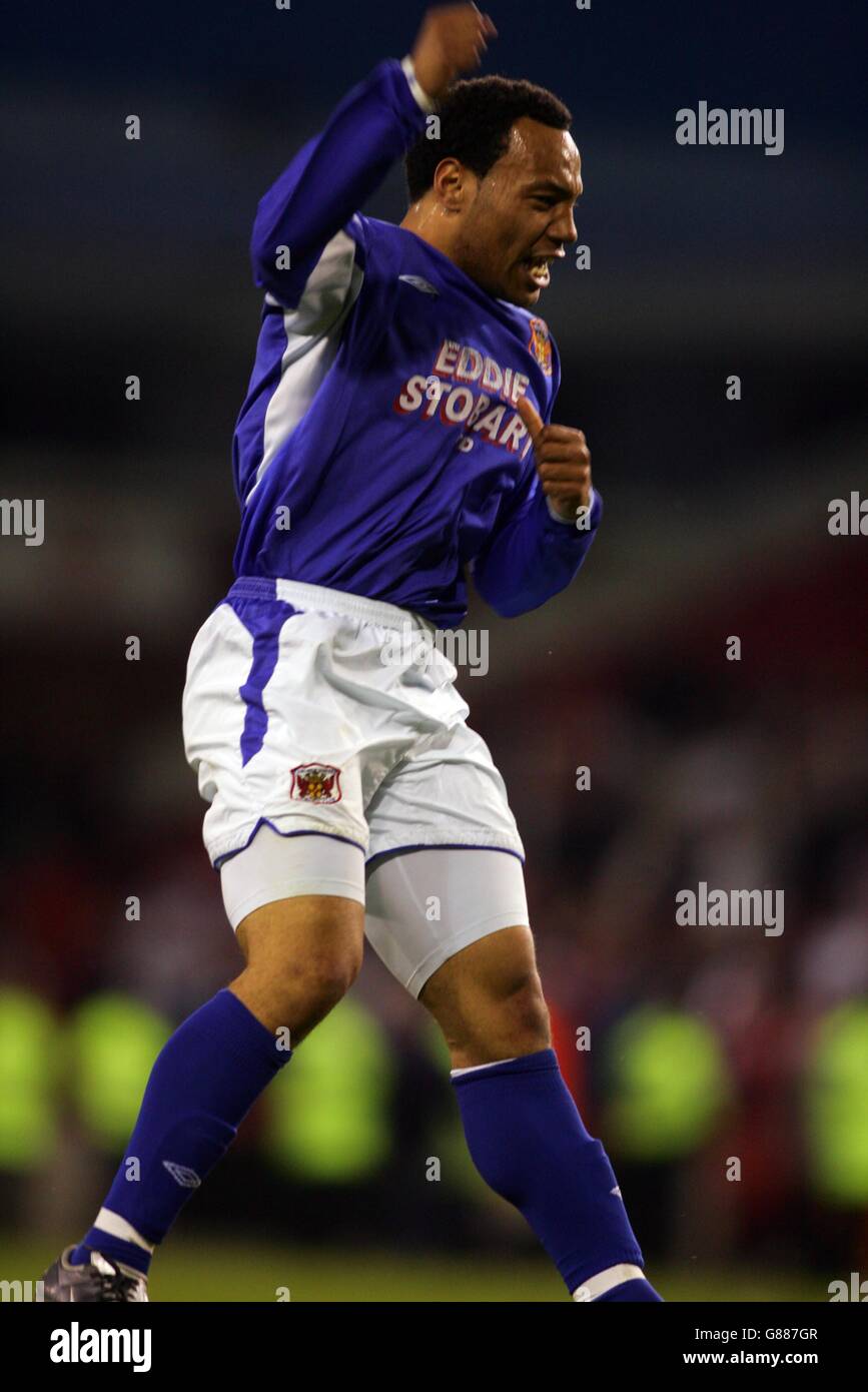 Carlisle United's Karl Hawley celebrates at the end of the game Stock ...