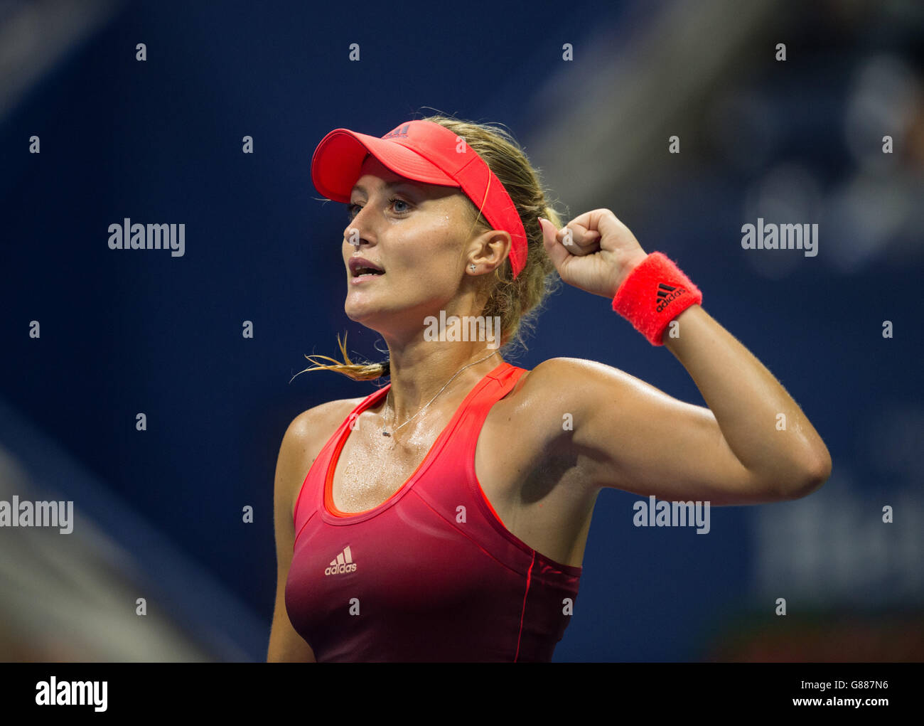 Kristina Mladenovic in action on day eight of the US Open at the US ...