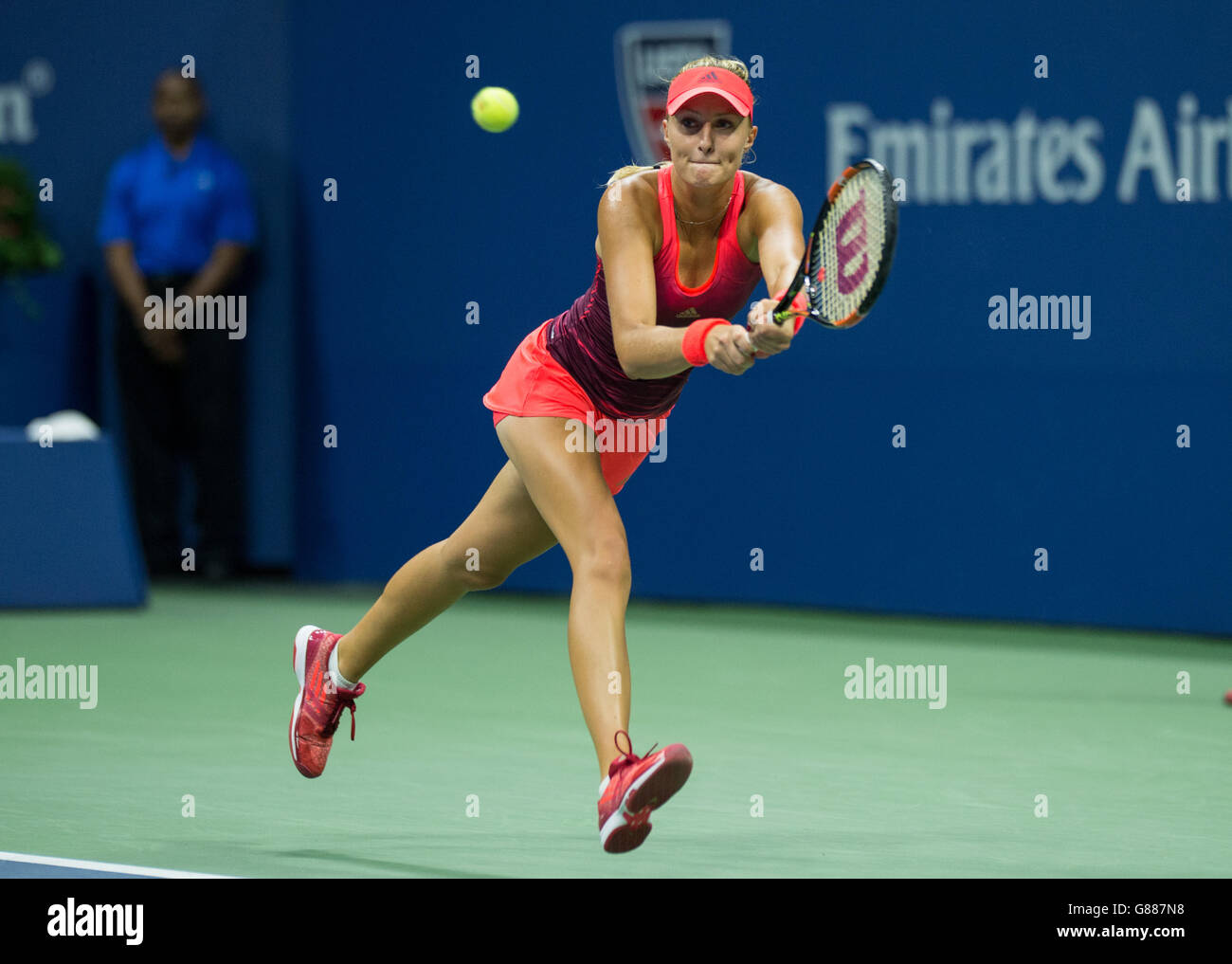 Kristina Mladenovic in action on day eight of the US Open at the US ...