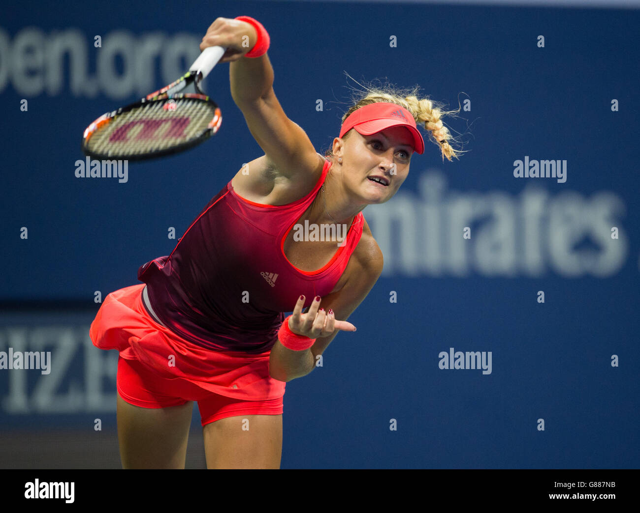 Kristina Mladenovic in action on day eight of the US Open at the US ...